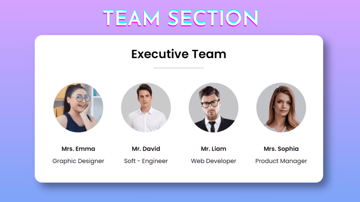 Create Website Team Section using HTML and CSS | Code Info