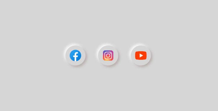 Neumorphism Social Icons with HTML & CSS | Code Info