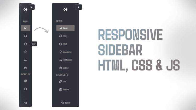 Make a Responsive Sidebar with HTML CSS and JavaScript | Code Info