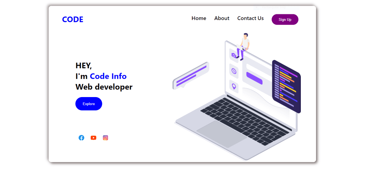 Create Website Page using HTML and CSS | Code Info
