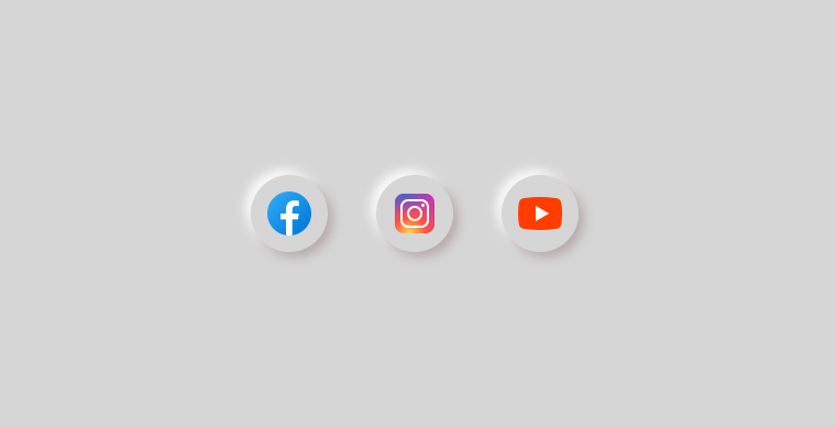 Neumorphism Social Icons With Html Css Code Info