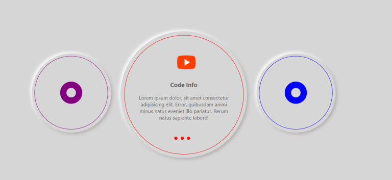 Neumorphism Circle Card with HTML and CSS - Code Info