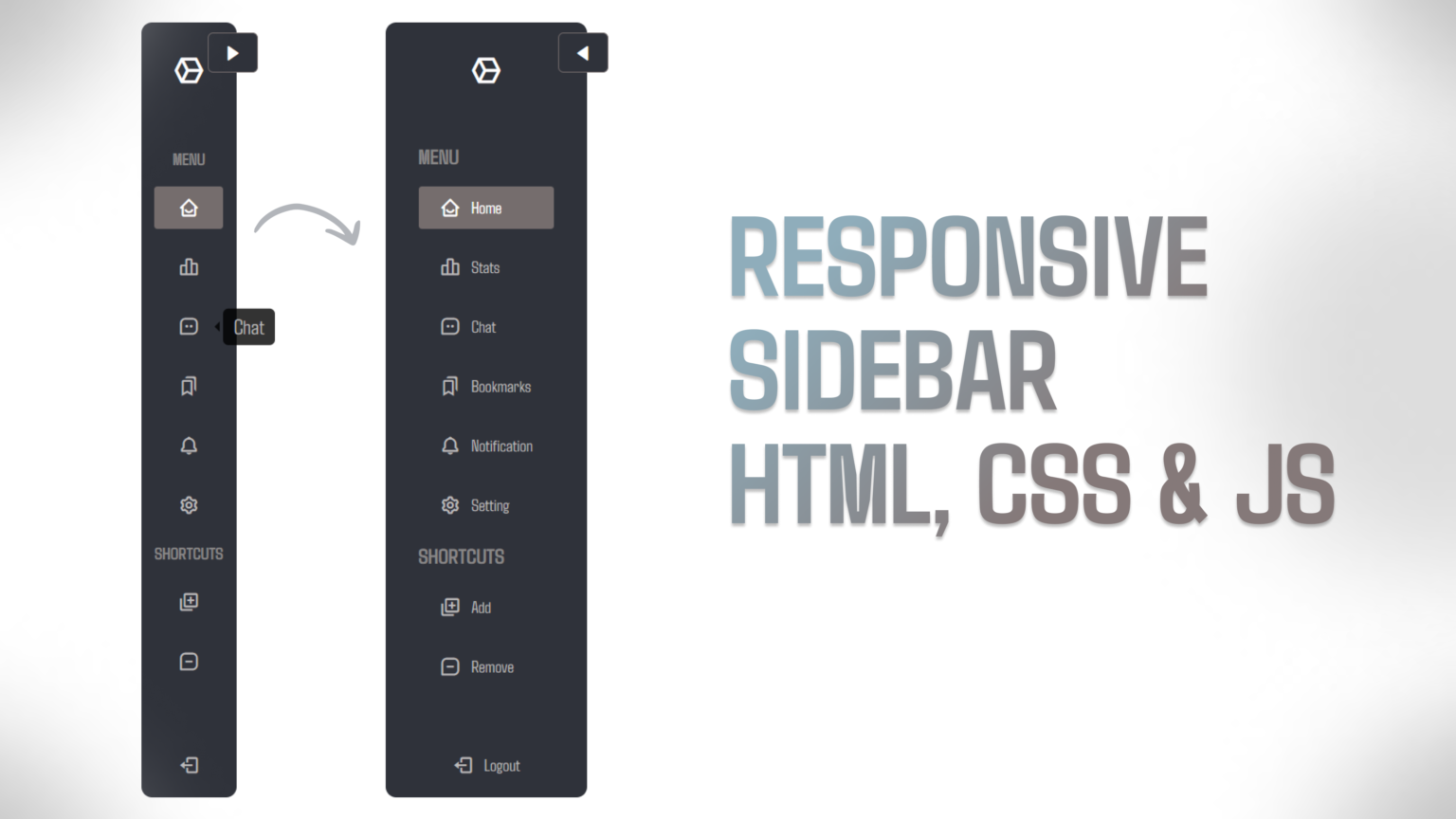 Make A Responsive Sidebar With Html Css And Javascript Code Info 0054